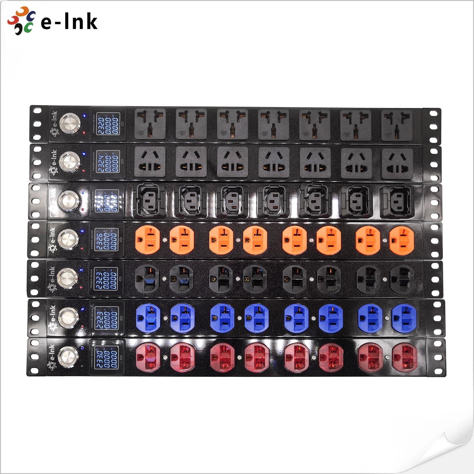 19 Inch 1U 8 Port Metered Power Distribution Unit PDU - E-link China Technology Co., Ltd.