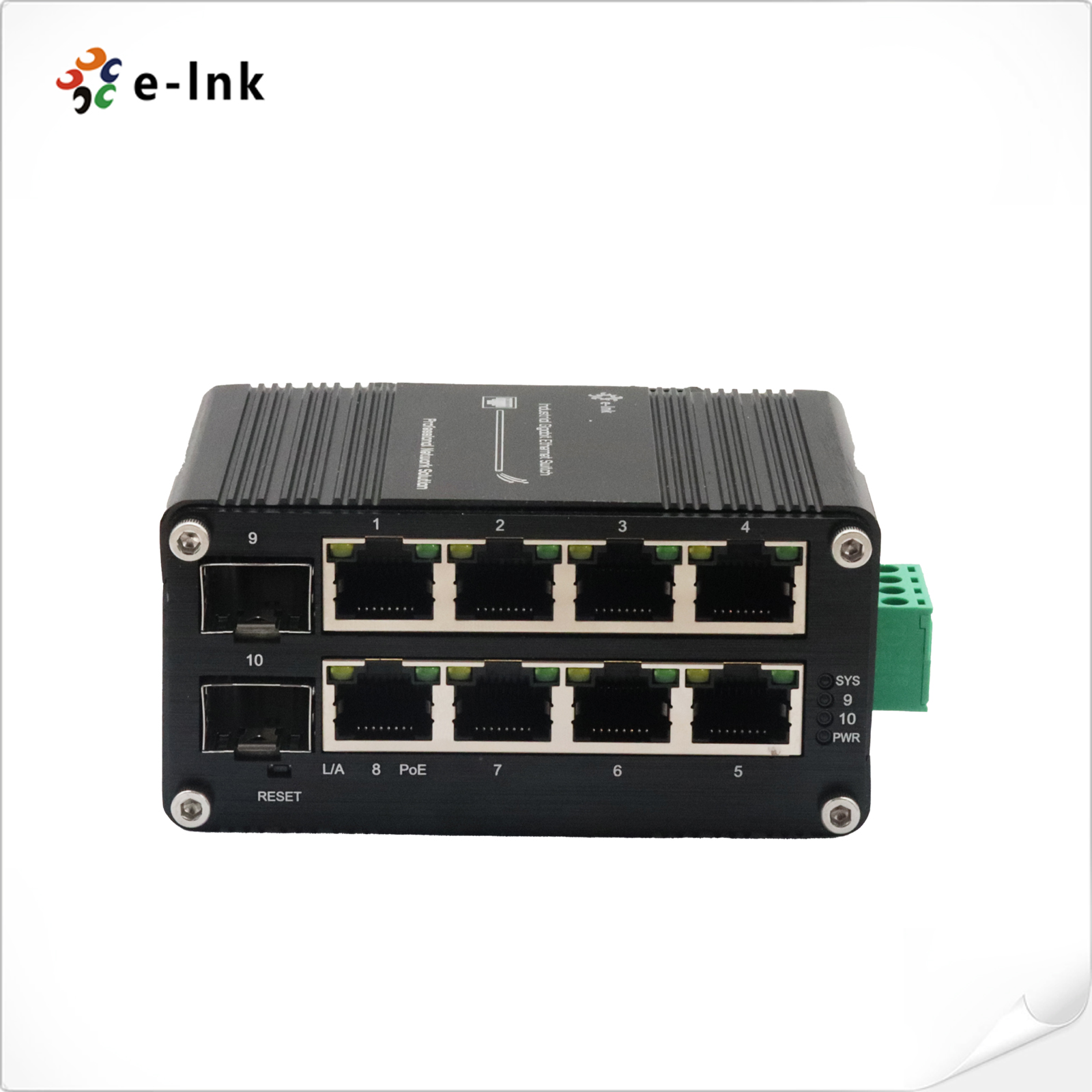 Mini Industrial Managed 8-Port 10/100/1000T 802.3at PoE + 2-Port 100/1000X SFP Ethernet Switch ...