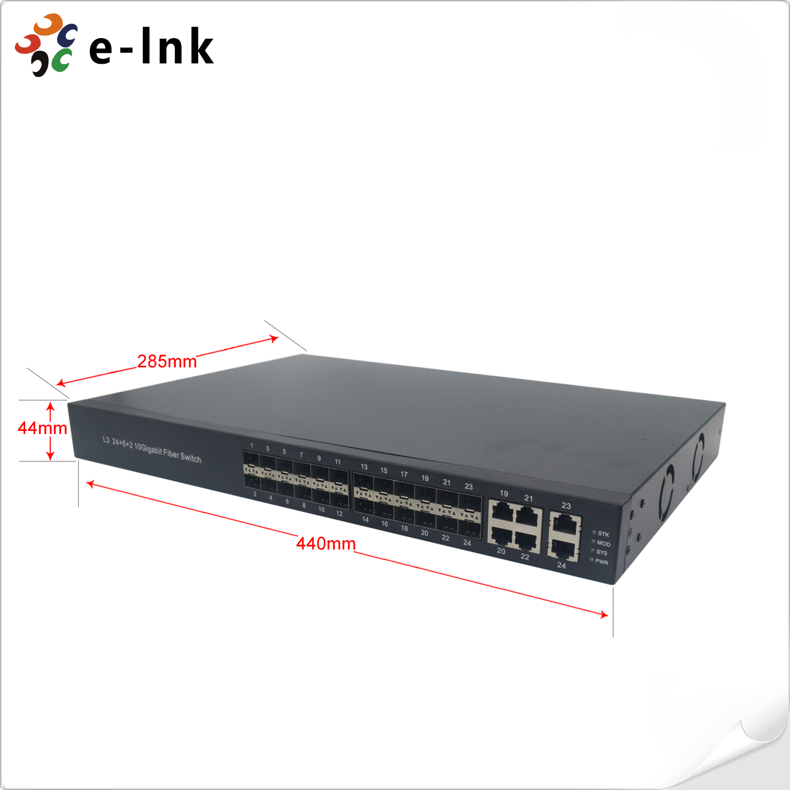 L3 Managed 24-Port Gigabit SFP + 6-Port Combo + 2-Port 10G SFP Fiber ...