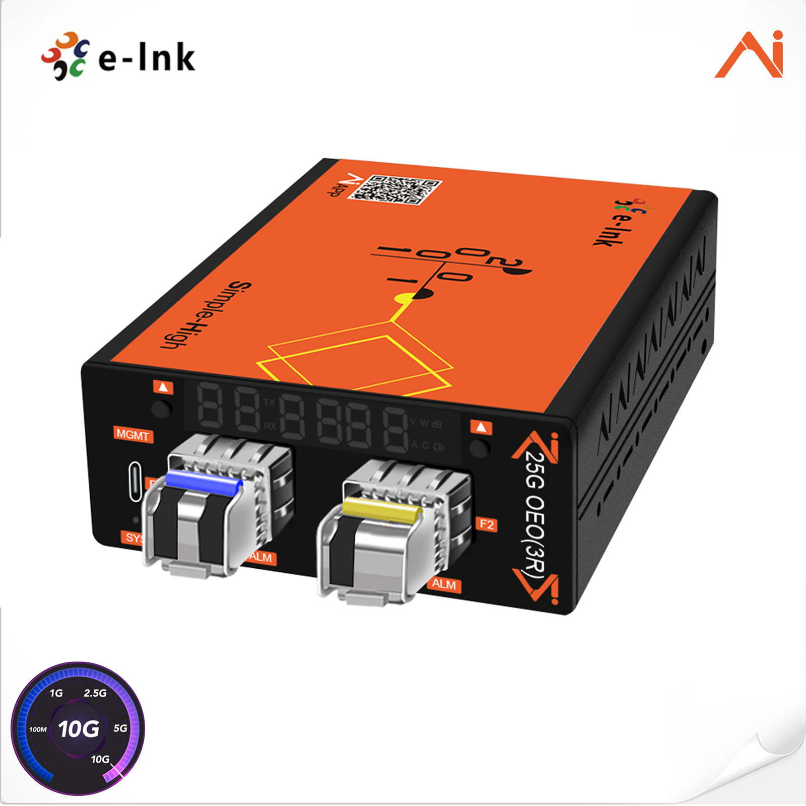 AI Smart Managed 25G SFP28/SFP+ (3R) Repeater OEO Converter - E-link ...