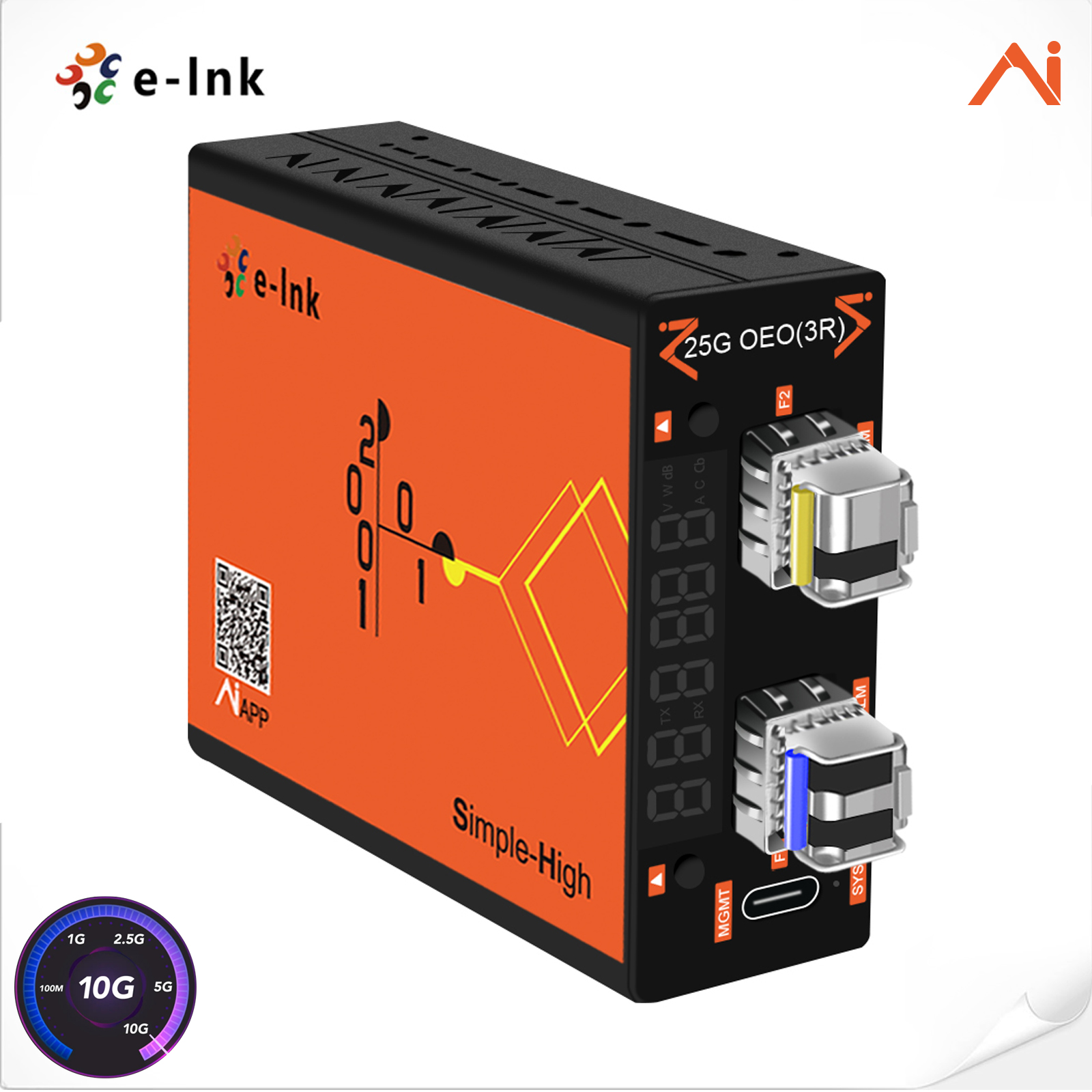 AI Smart Managed 25G SFP28/SFP+ (3R) Repeater OEO Converter - E-link ...